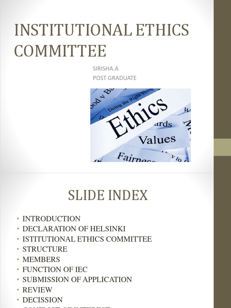 Institutional Ethics Committee Notes | PDF | Institutional Review Board ...