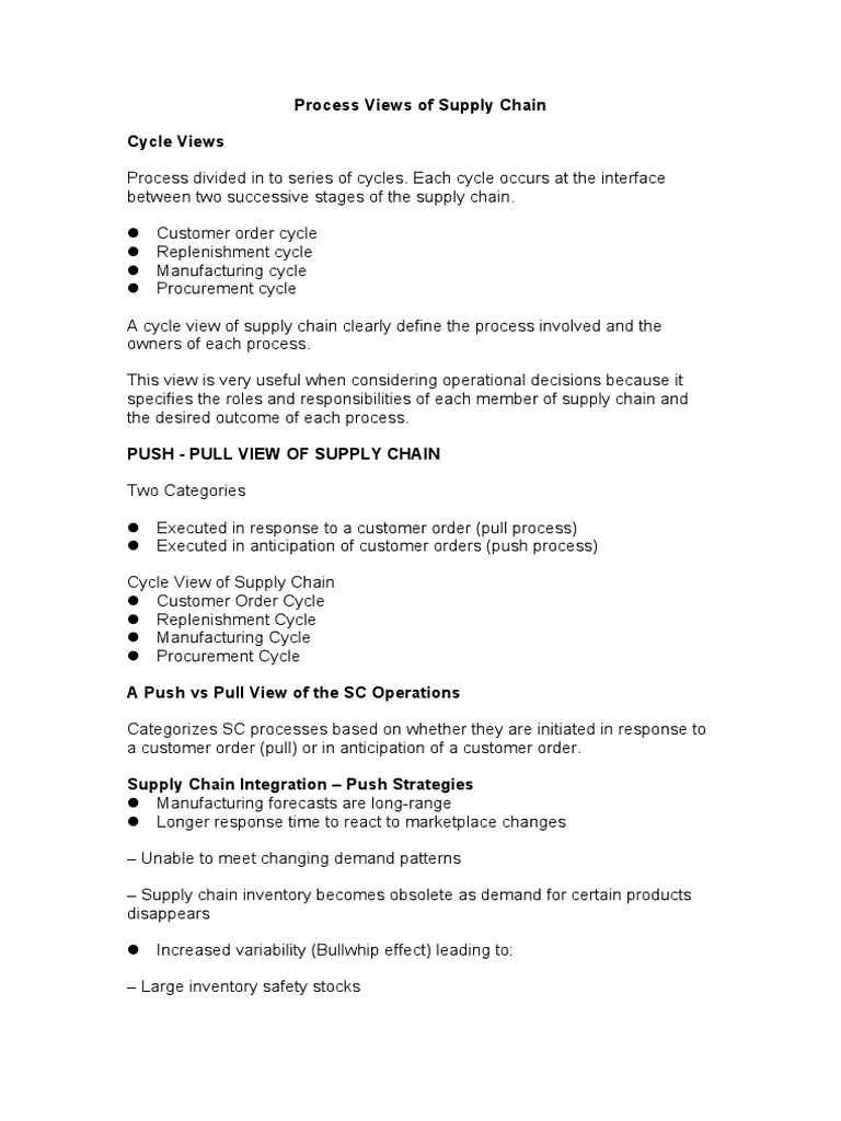 Process Views of Supply Chain | PDF | Inventory | Supply Chain