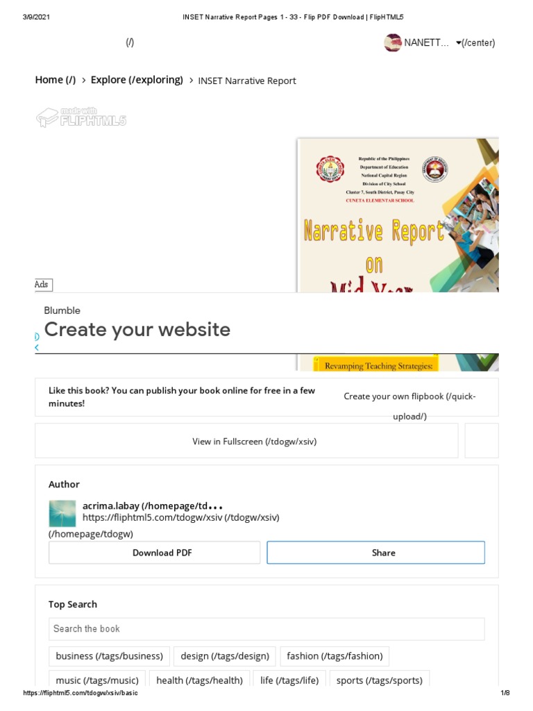 INSET Narrative Report Pages 1 - 33 - Flip PDF Download - FlipHTML5 ...