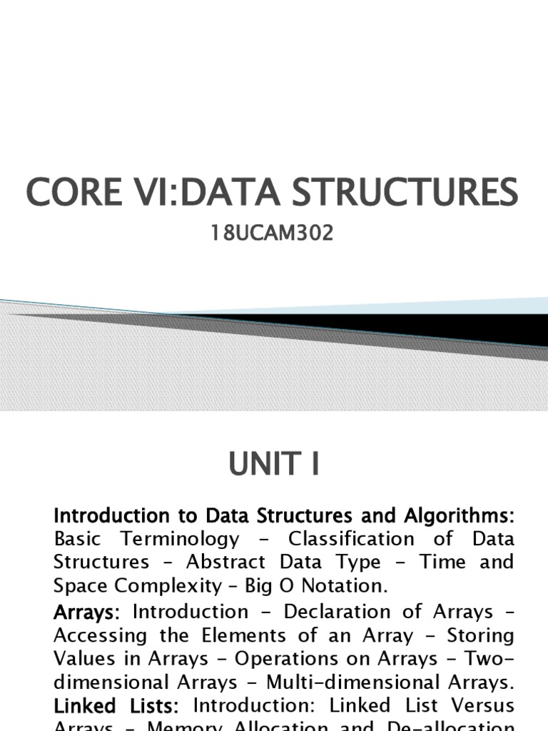 Datastructure Unit 1 Skm Pdf Array Data Structure Data Type