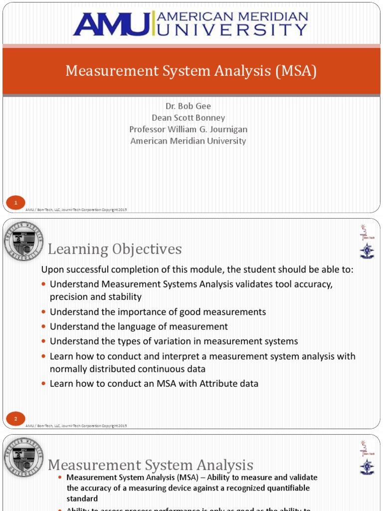 Measurement System Analysis (MSA) | PDF | Accuracy And Precision ...