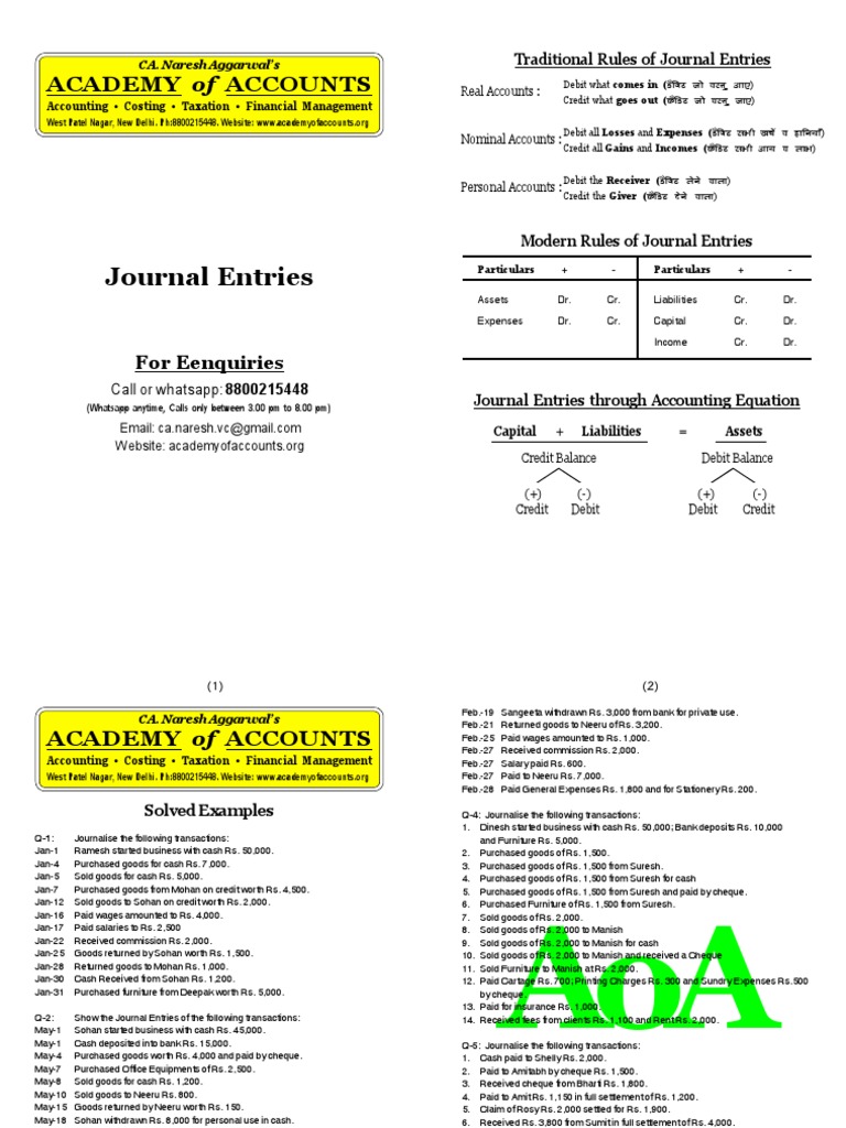 03 Journal Entries | PDF | Debits And Credits | Cheque