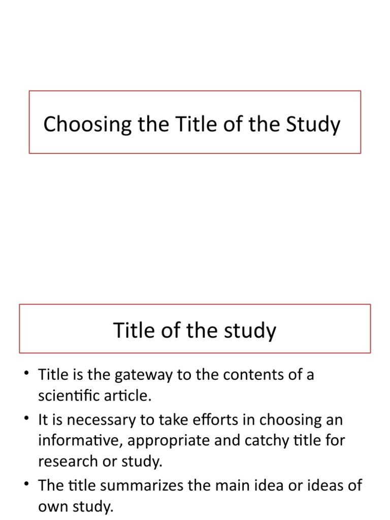 Choosing The Title of The Study | PDF | Web Search Engine | Search ...