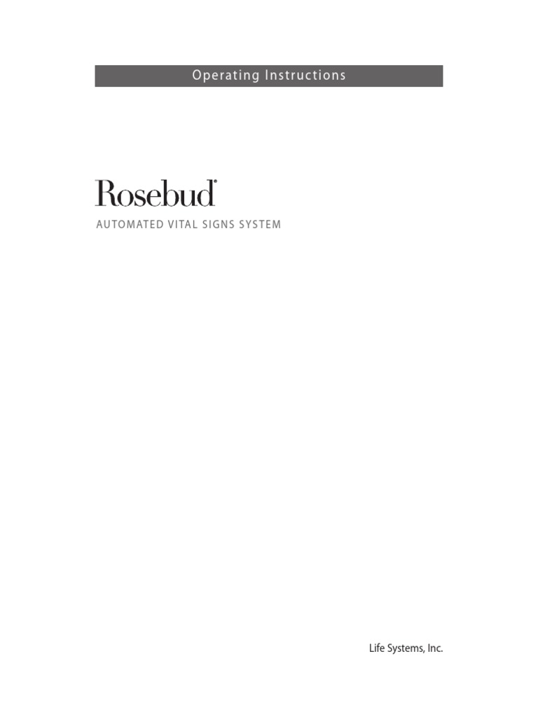 Rosebud Life Systems Manual | PDF | Blood Pressure | Nature