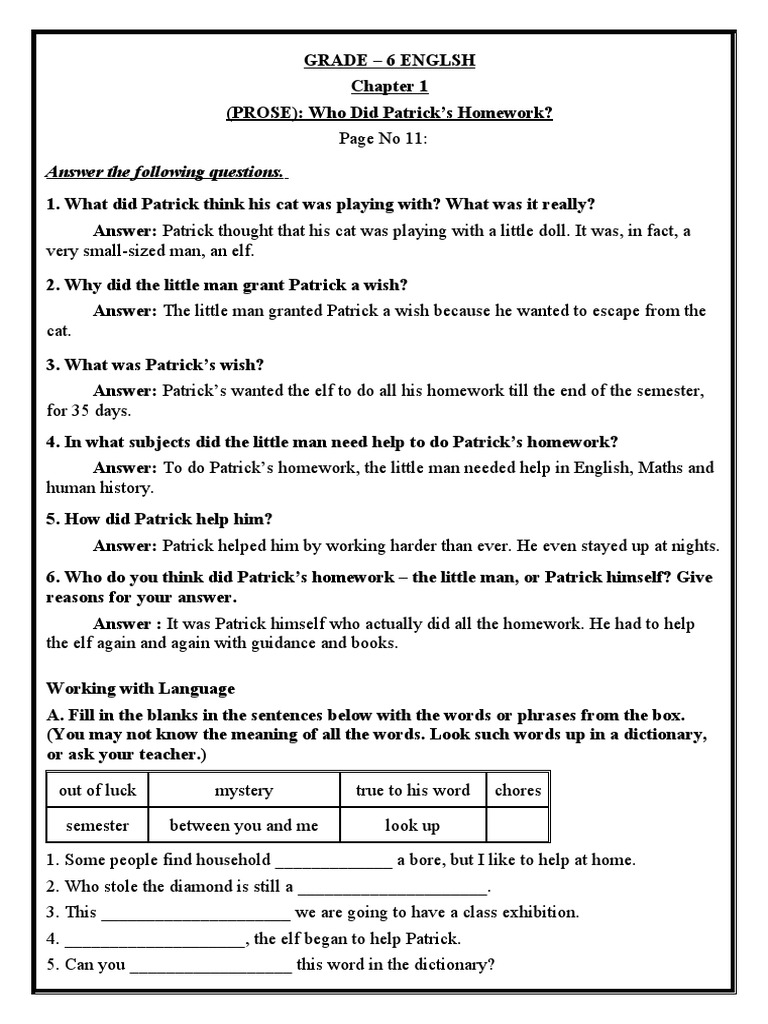 Chapter 1 English Book Back Answer | PDF