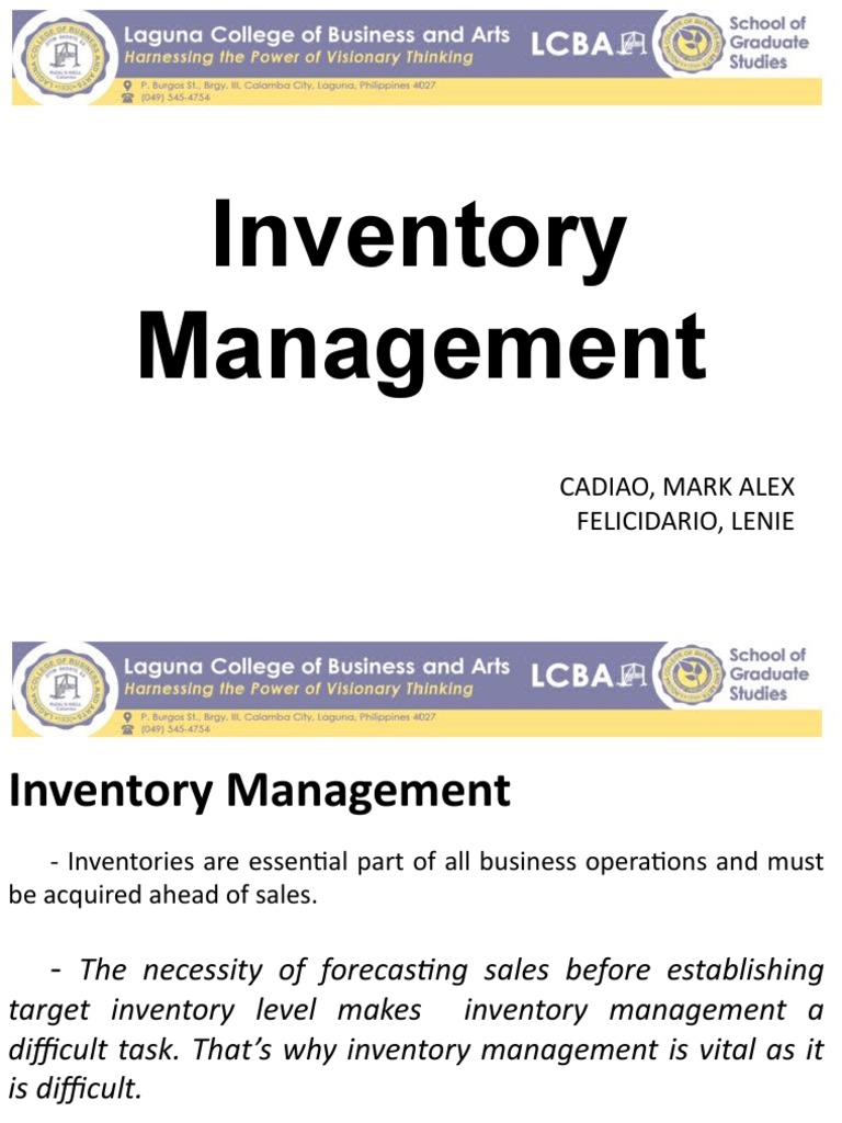 CHAPTER 10 - Inventory Management | PDF | Inventory | Business Process Management