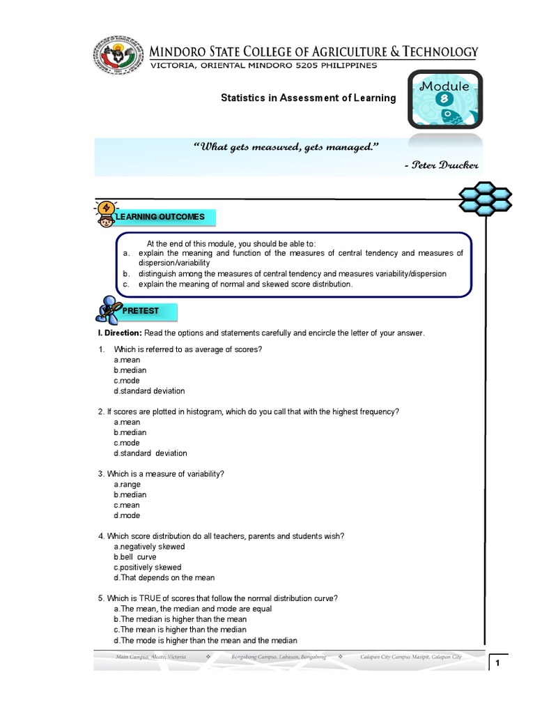 Module 8 | PDF | Mean | Standard Deviation