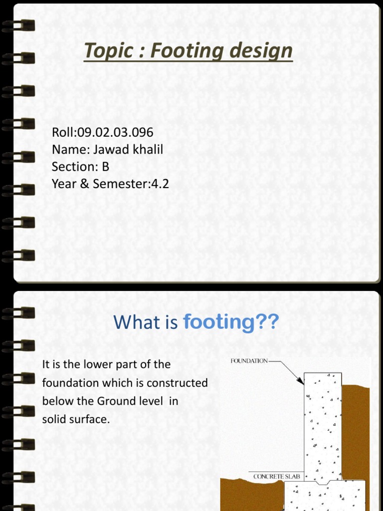 Topic: Footing Design: Roll:09.02.03.096 Name: Jawad Khalil Section: B ...