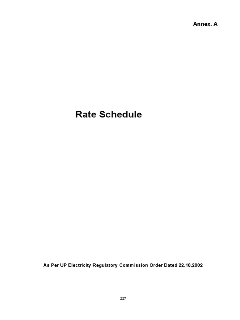 ELECTRICTY - Rate Schedule | PDF | Mains Electricity | Voltage