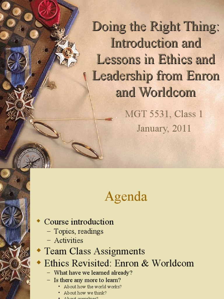 Doing The Right Thing: Introduction and Lessons in Ethics and ...