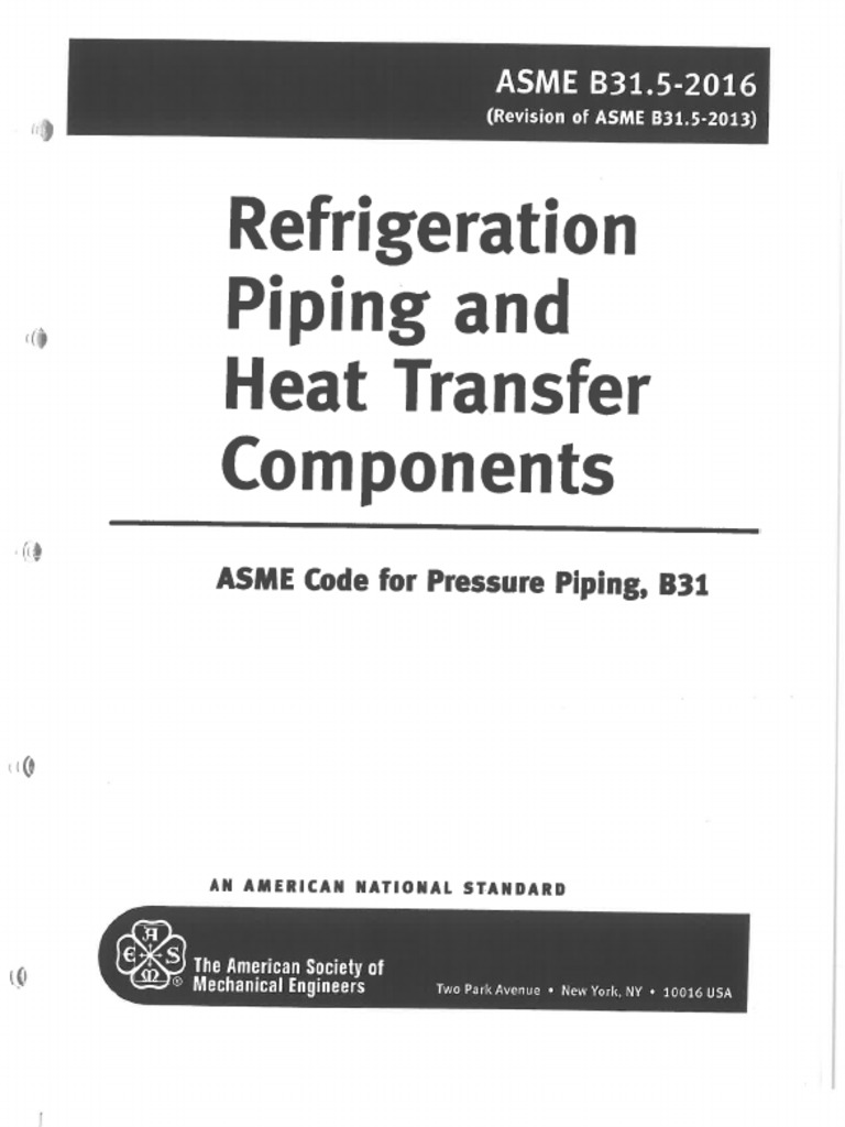 ASME Refrigeration Piping and Heat Transfer Components | PDF