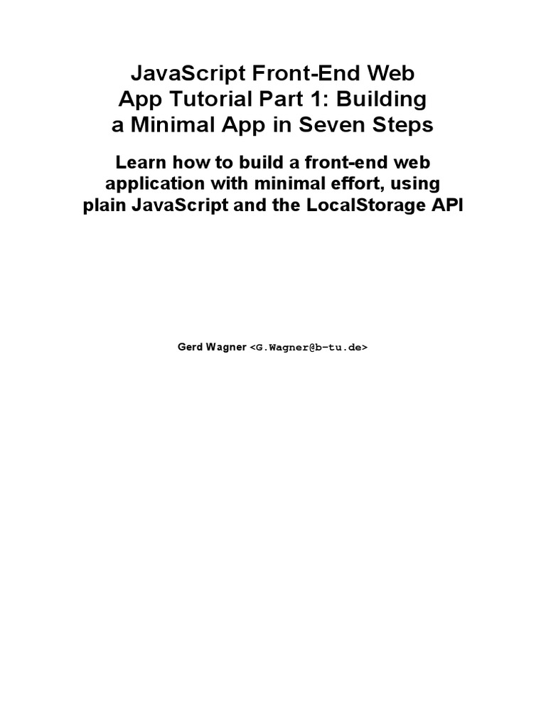 0415 Javascript Front End Web App Tutorial Part 1 Pdf Html Html5 9769