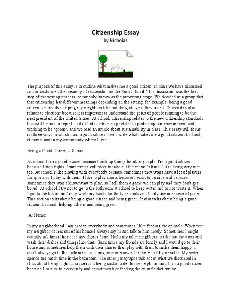 Citizenship Essay: by Nicholas | PDF | Citizenship