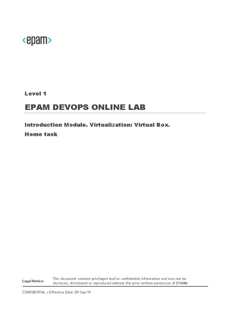 Epam Devops Online Lab: Level 1 | PDF | Virtual Machine | Virtualization