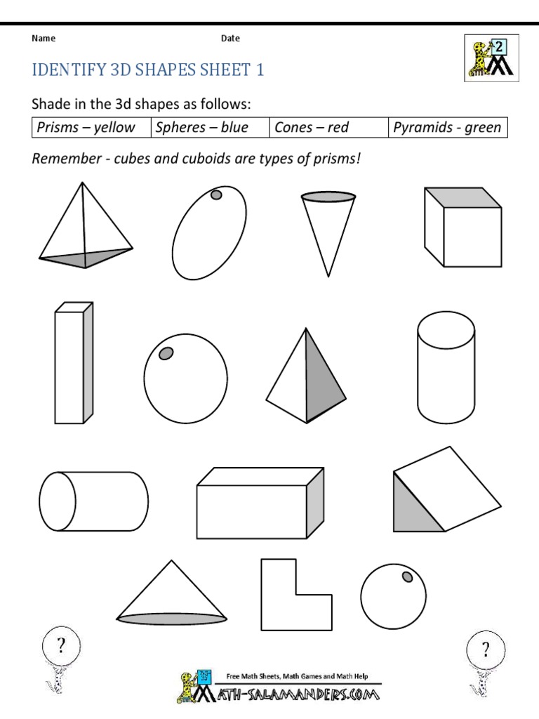 Identify 3d Shapes 1 | PDF