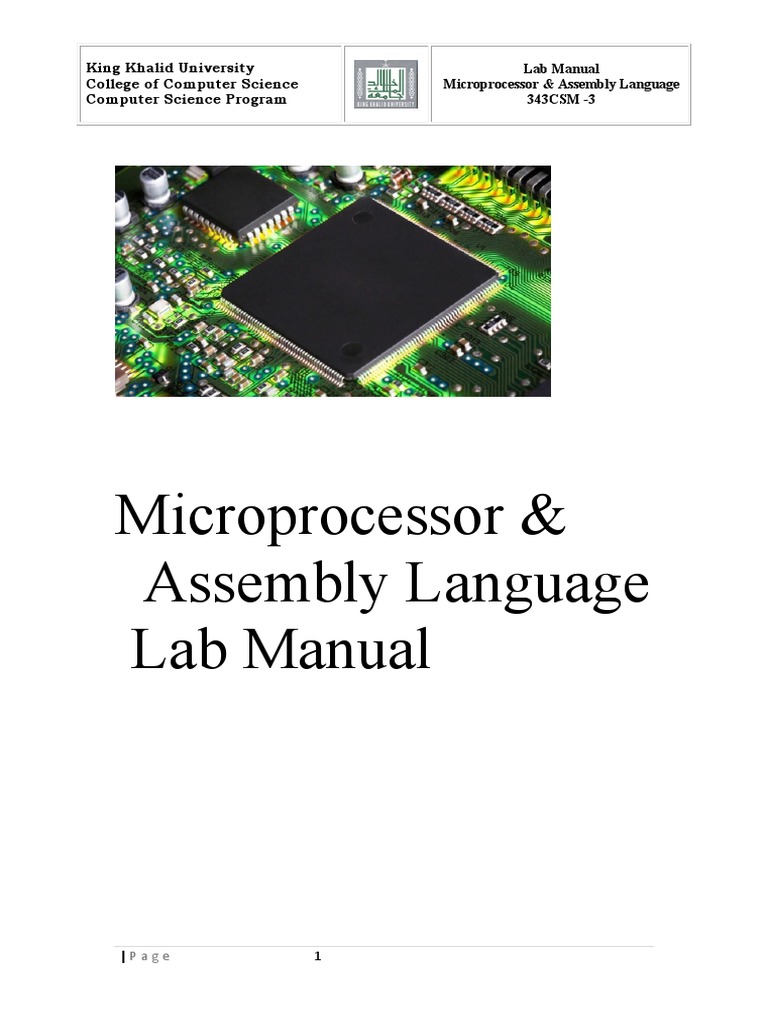 Microprocessor & Assembly Language Lab Manual | PDF | Computer Program ...