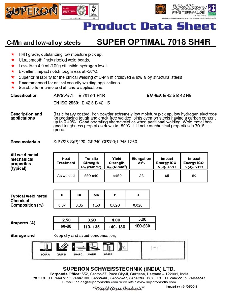 Super Optimal 7018 SH4R | PDF | Welding | Construction