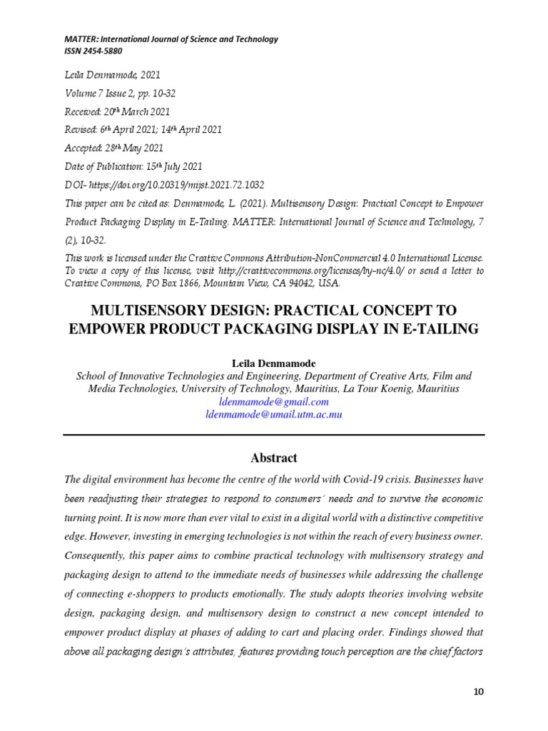 Multisensory Design Practical Concept To Empower Product Packaging ...