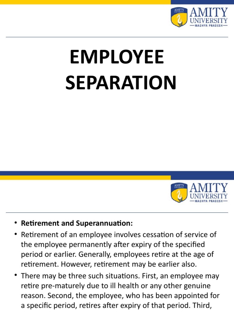 Types of Employee Separation Explained | PDF | Layoff | Employment