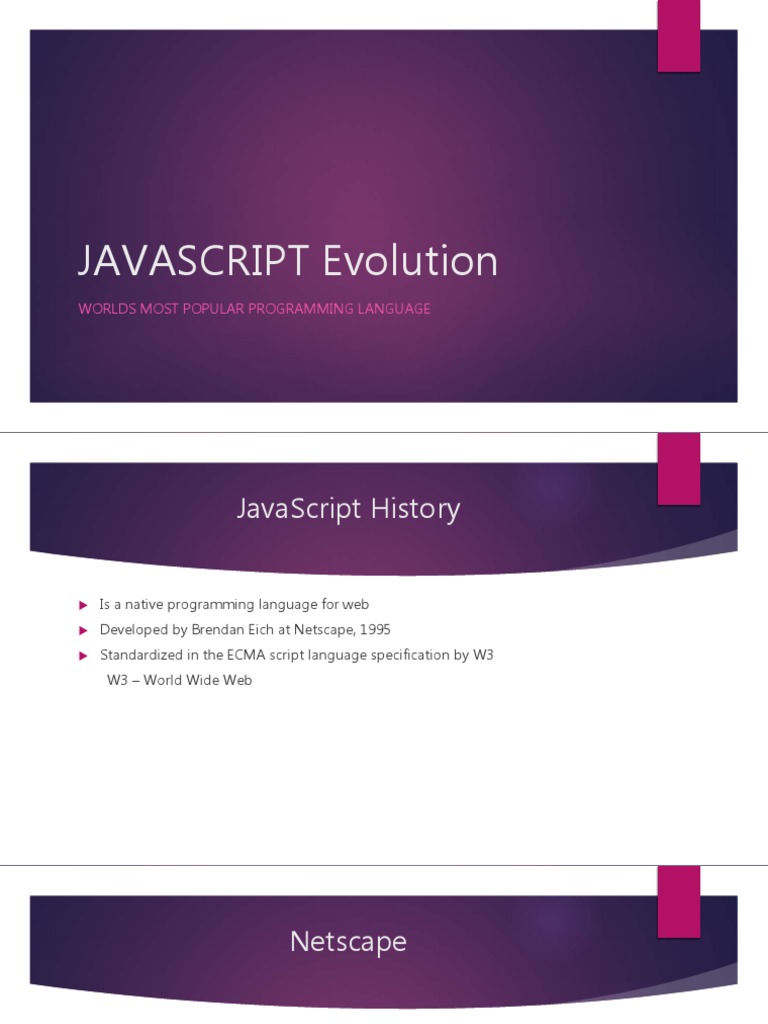 JAVASCRIPT Evolution: Worlds Most Popular Programming Language | PDF ...