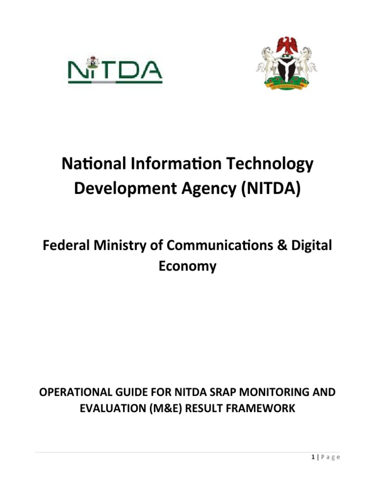 NITDA SRAP 2021-2024 Operational Guide | PDF | Monitoring And Evaluation | Innovation