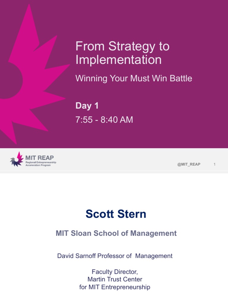 From Strategy To Implementation: Winning Your Must Win Battle | PDF ...