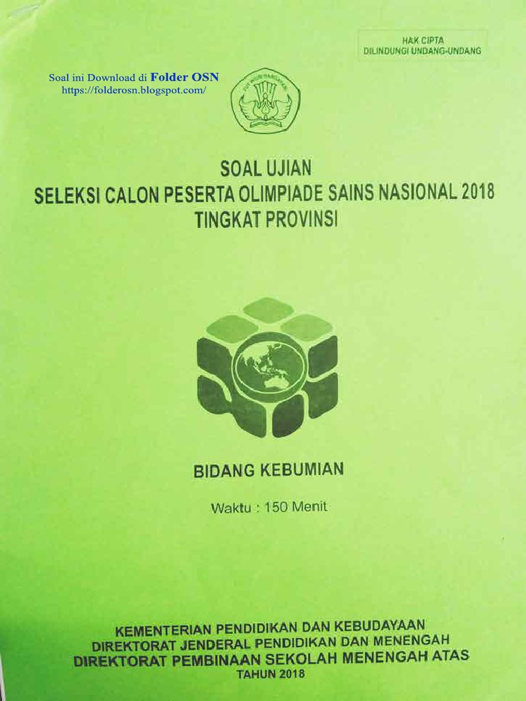 2018 Soal OSP Kebumian Tahun 2018 Folder OSN | PDF