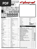 Cyberpunk 2020 Character Sheet v3 | PDF | Leisure | Sports