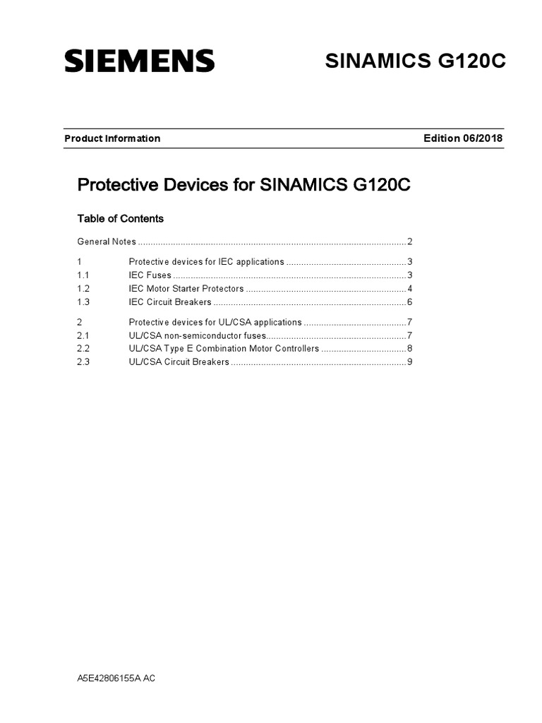G120C Protective Device Prod Info 0618 | PDF