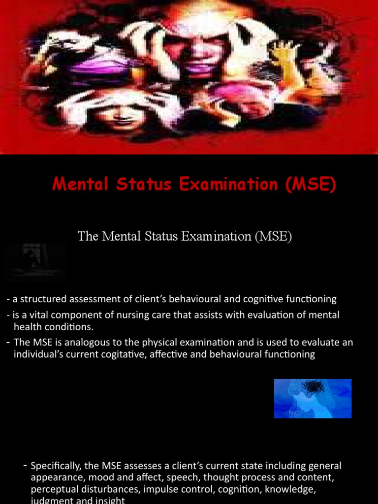 Mental Status Examination (MSE) | PDF | Memory | Psychiatry Related Fields