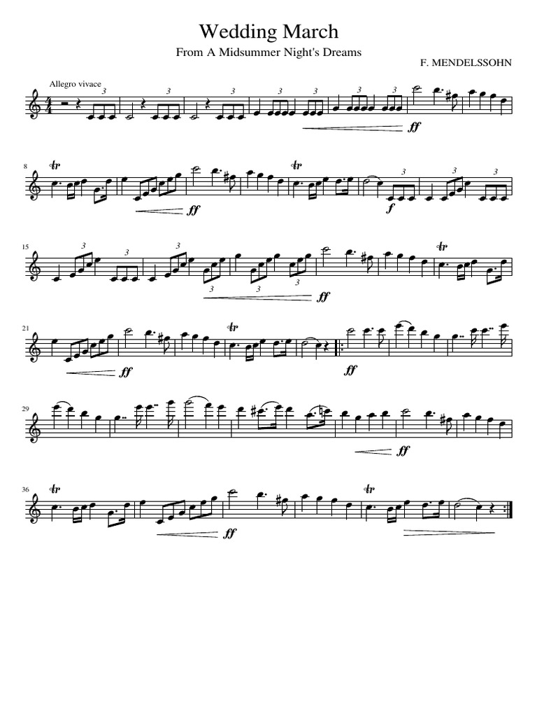 Wedding March: From A Midsummer Night's Dreams | PDF | Composers | Music