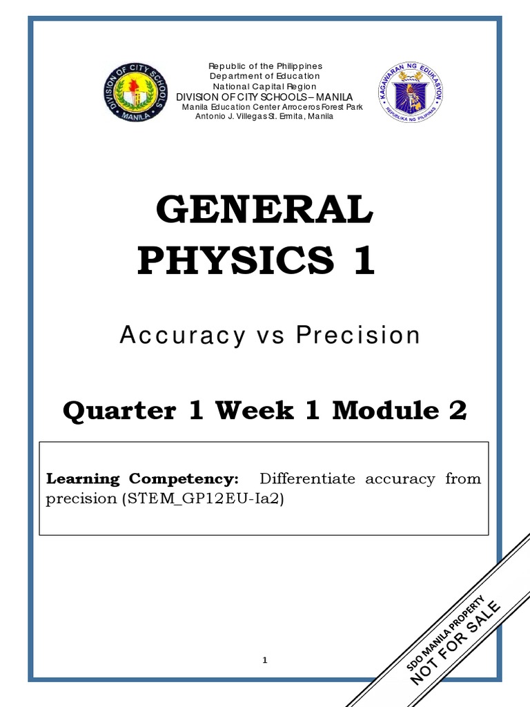 General Physics q1 w2 Mod2 | PDF | Accuracy And Precision | Measurement