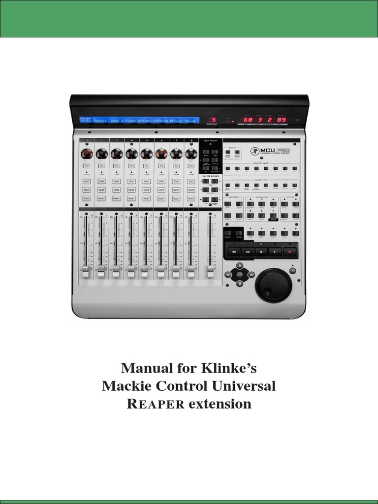 Manual For Klinke's Mackie Control Universal R Extension: Eaper | PDF ...