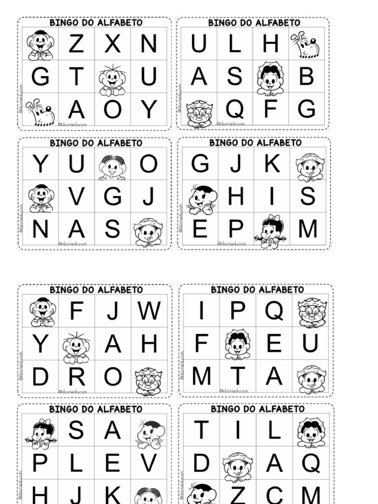 Fichas BINGO do Alfabeto - (físico)