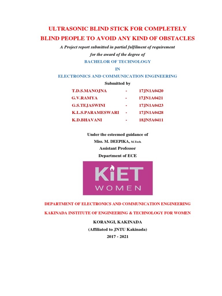 Ultrasonic Blind Stick | PDF | Embedded System | Arduino