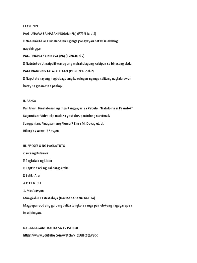 LP 3 Grade 7 Pabula | PDF