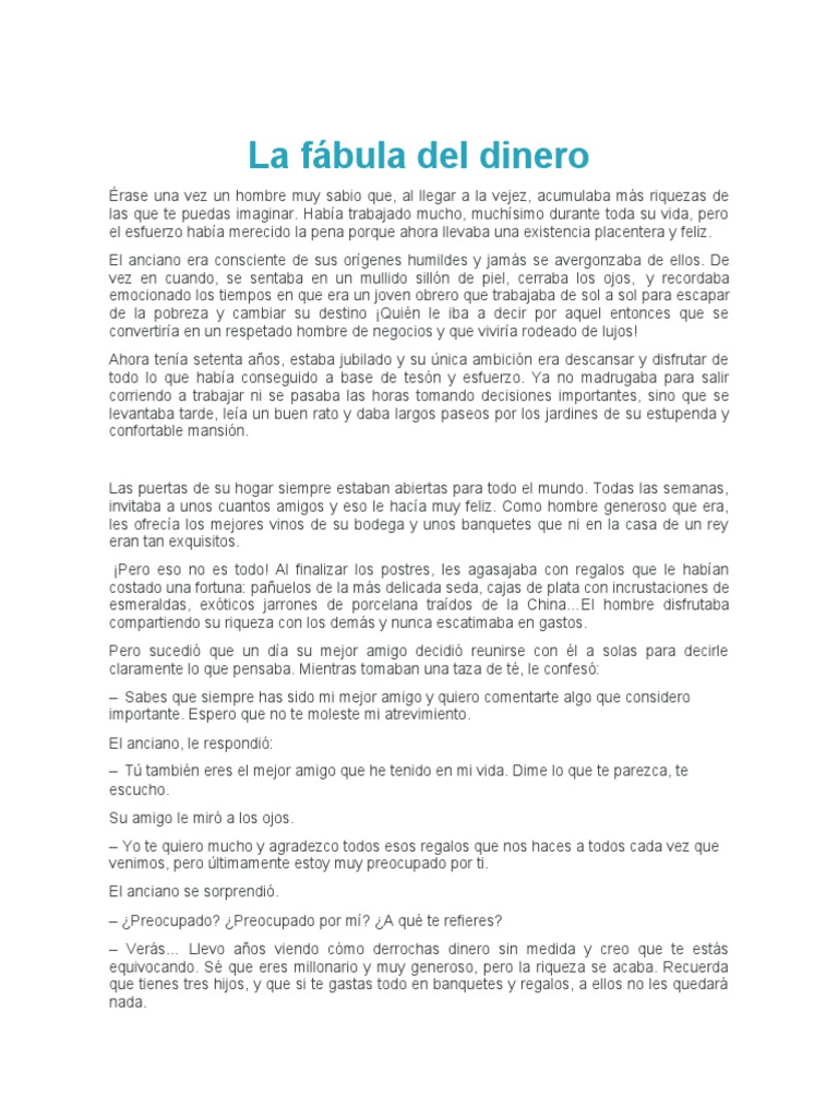 La Fábula Del Dinero | PDF