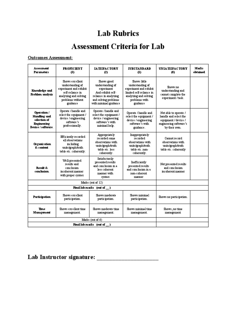 Lab Rubrics Assessment Criteria For Lab | PDF | Blood Vessel | Vasodilation