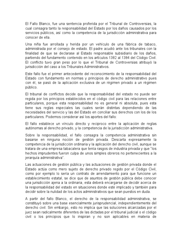 El Fallo Blanco | PDF | Jurisdicción | Administración Pública