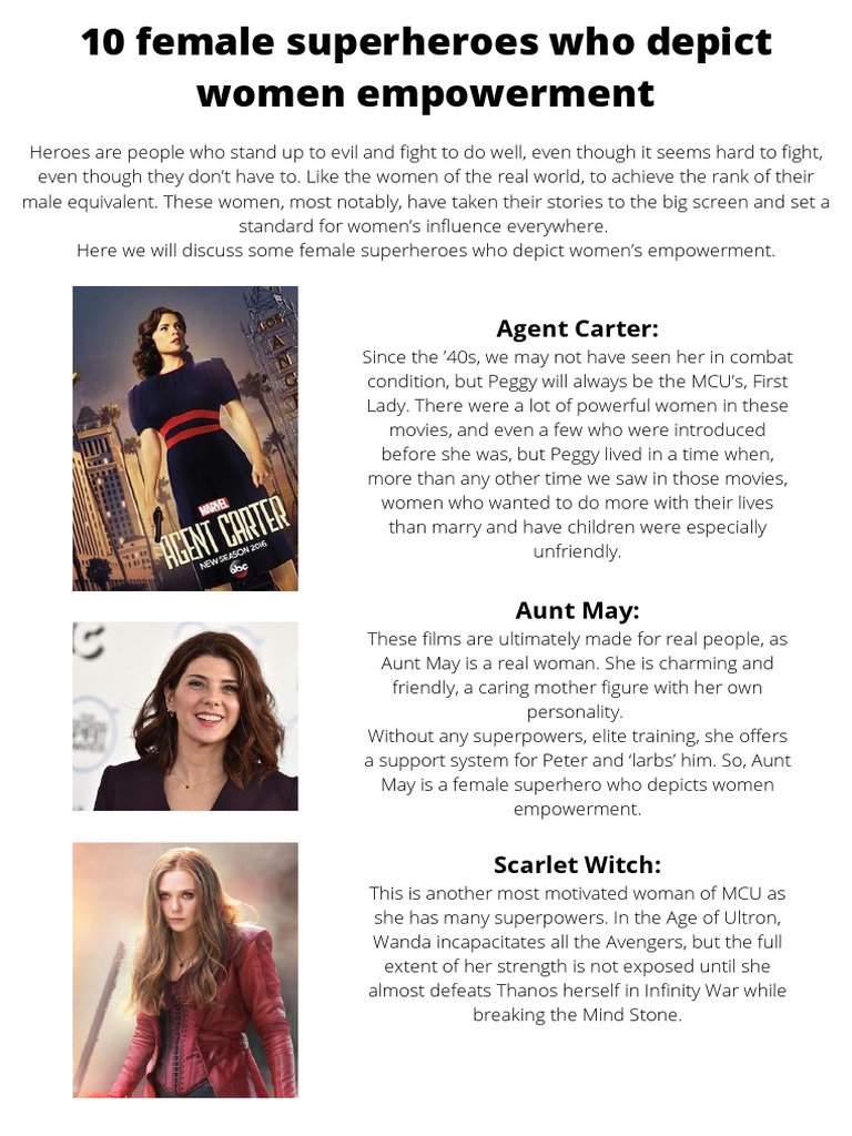 10 Female Superheroes Who Depict Women Empowerment | PDF