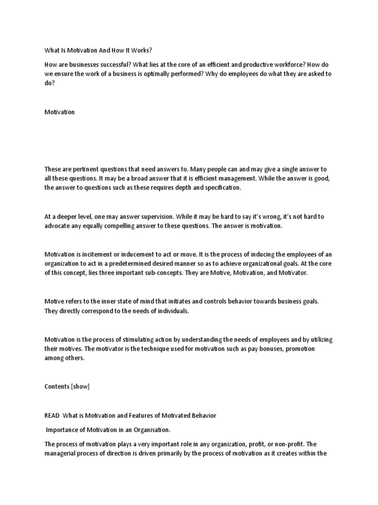 Motivation Answer Assignment | PDF | Turnover (Employment) | Motivation