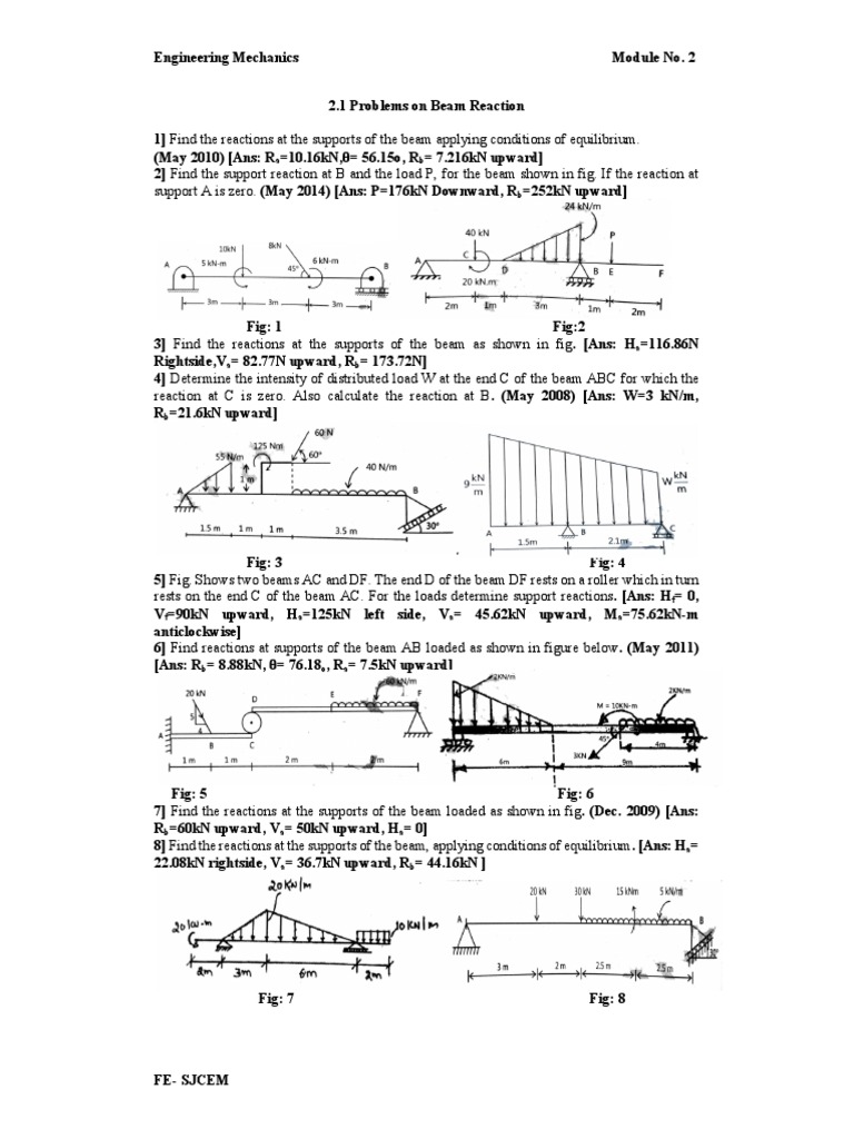 Assignment 2 Equilibrium | PDF | Beam (Structure) | Force
