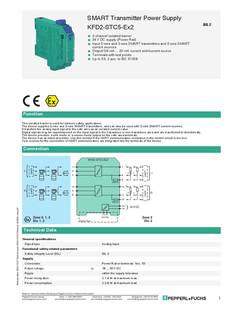 SMART Transmitter Power Supply KFD2-STC5-Ex2: Function | PDF ...