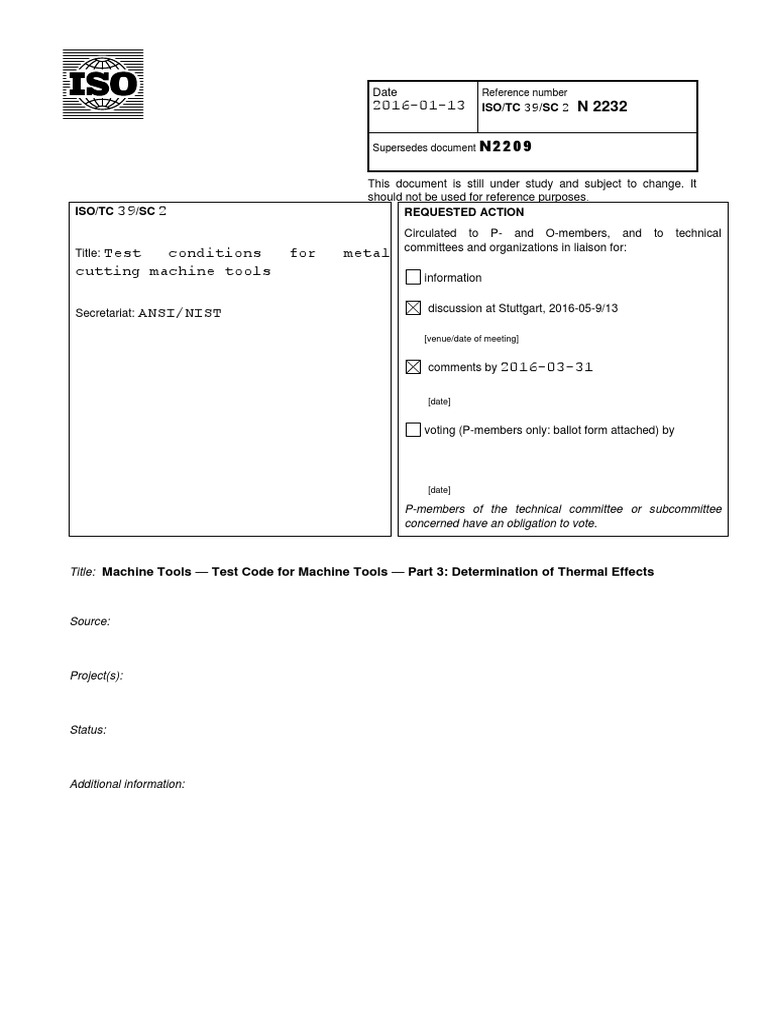 ISO DTR 17243-2 Spindle Vibration Evaluation | PDF | International ...