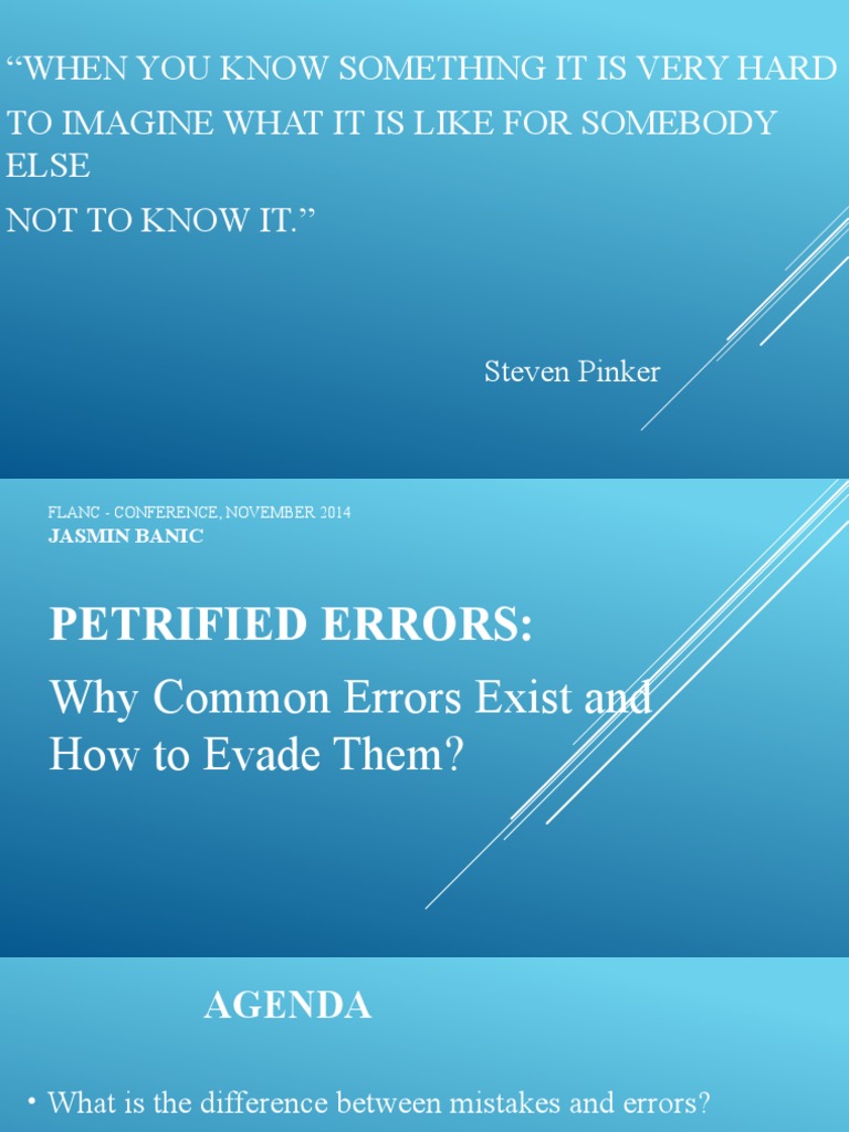 Petrifed Errors: Why Common Errors Exist and How To Evade Them? | PDF ...