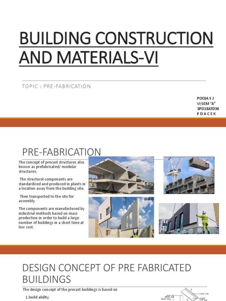 Building Construction and Materials-Vi: Topic: Pre-Fabrication | PDF