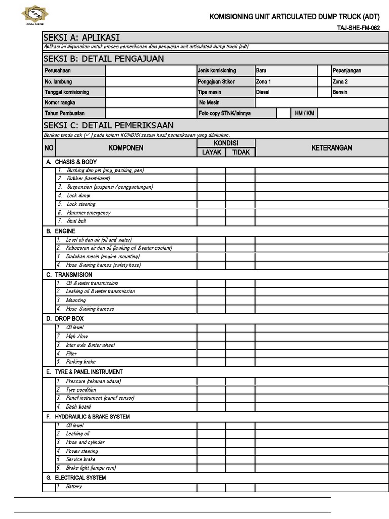 TAJ-SHE-FM-062 Komisioning ADT | PDF