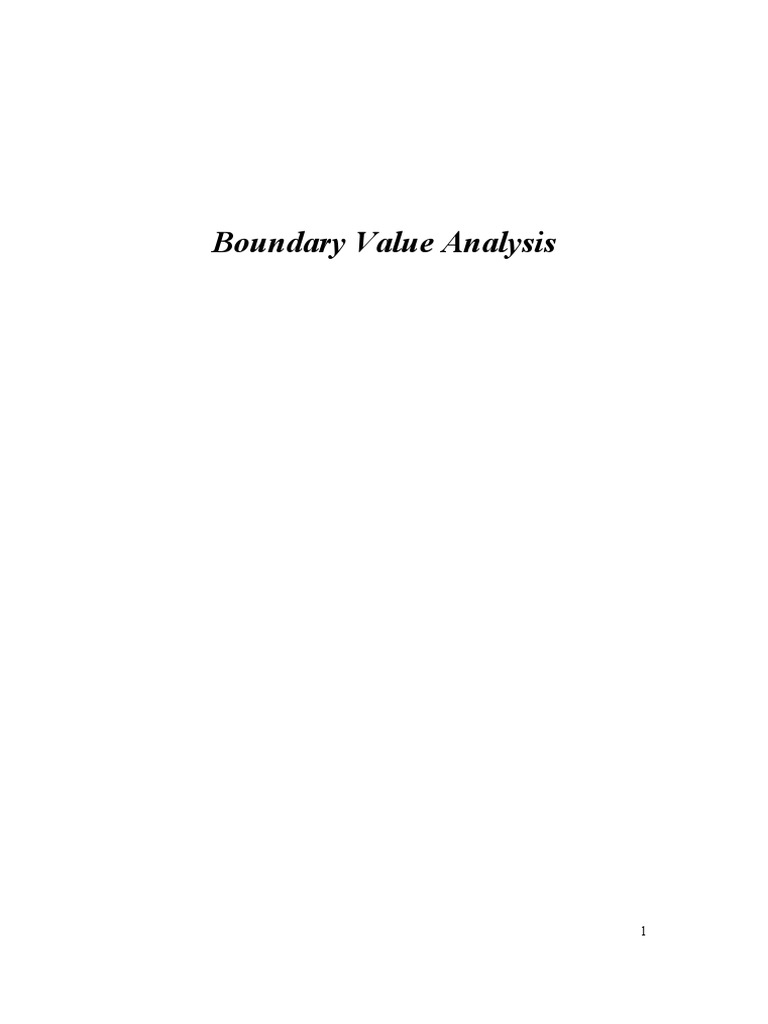 Boundary Value Analysis | PDF | Robust Statistics | Variable (Mathematics)