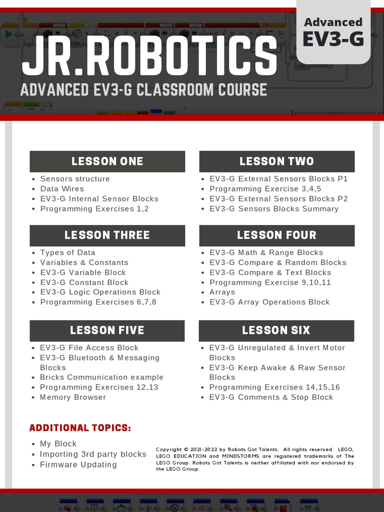 JR Robotics (Advanced EV3-G) Lesson Plan | PDF