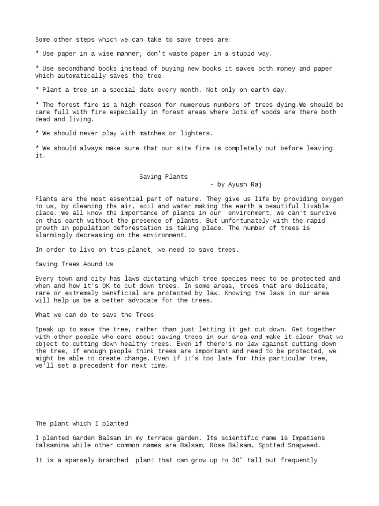 Save Plants | PDF | Trees | Plants